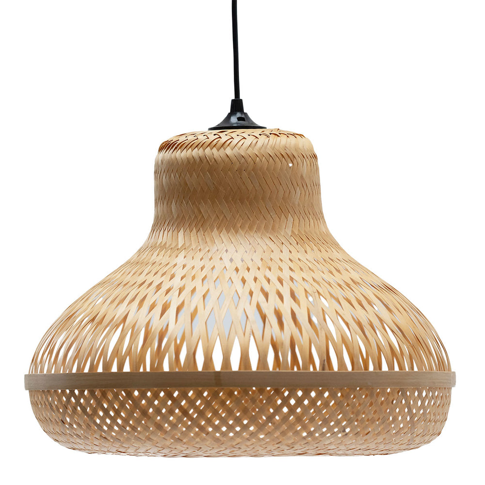 Suspension forme poire en bambou naturel (non éléctrifiée) fait main ...