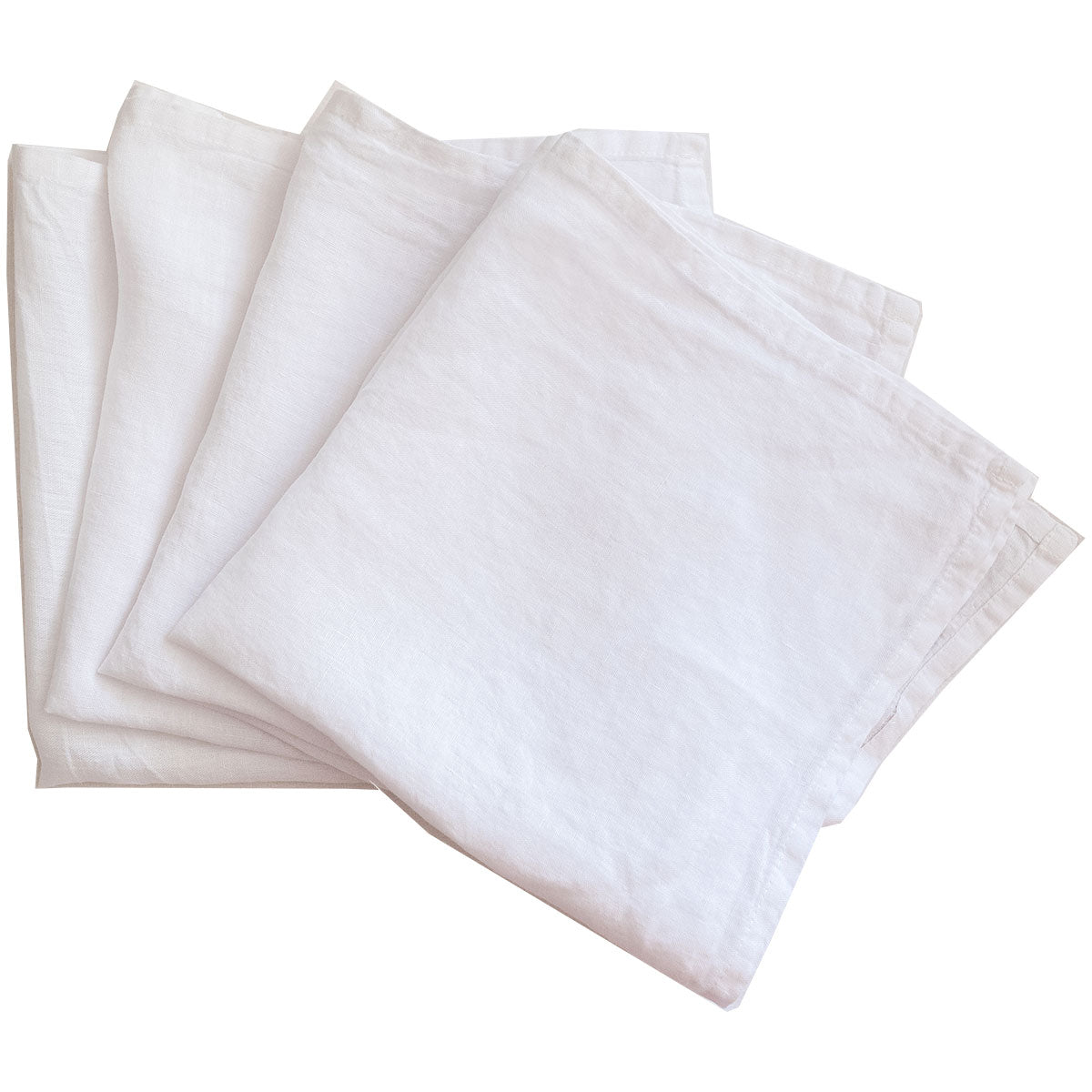 Set de 4 serviettes de table en lin lavé blanc Oslo – Decoclico